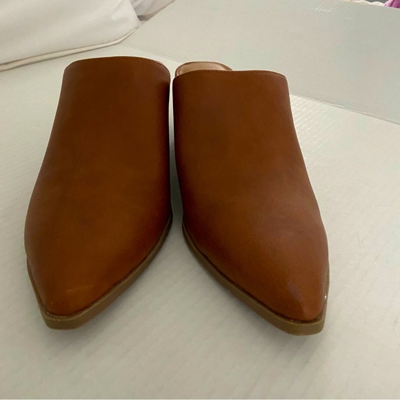 Universal Thread | Shoes | Universal Threads Cognac Faux Leather Chunky Heeled Mules Slipons ...
